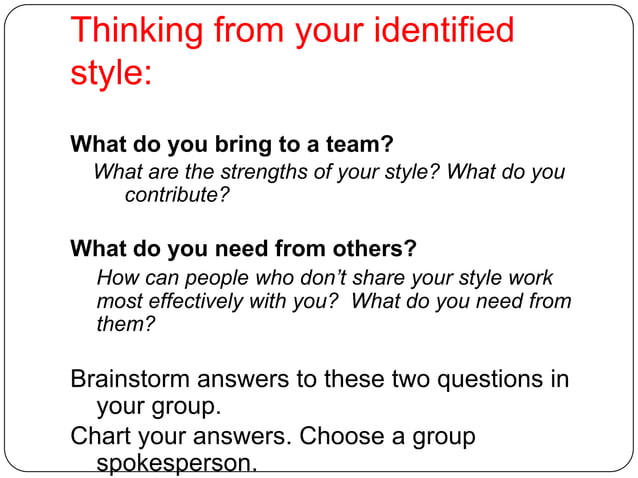 Working styles: Leveraging our differences for success | PPTX | Career ...