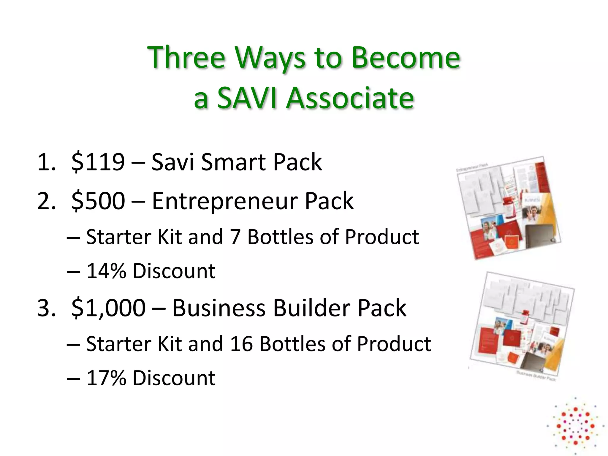 Working the savi compensation plan | PPTX