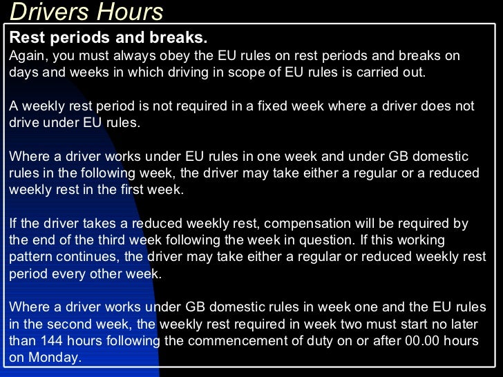 Working time regulations