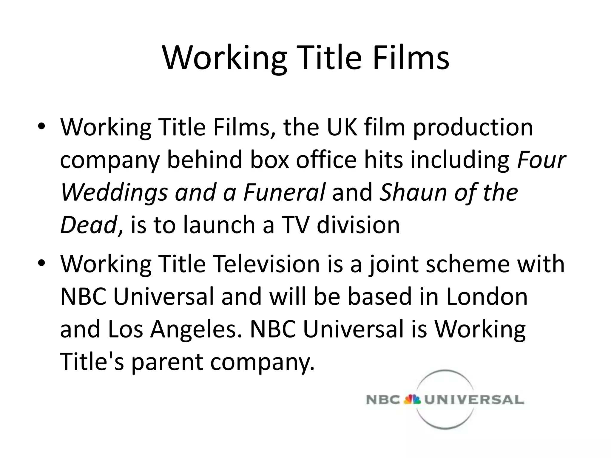 Working title | PPT