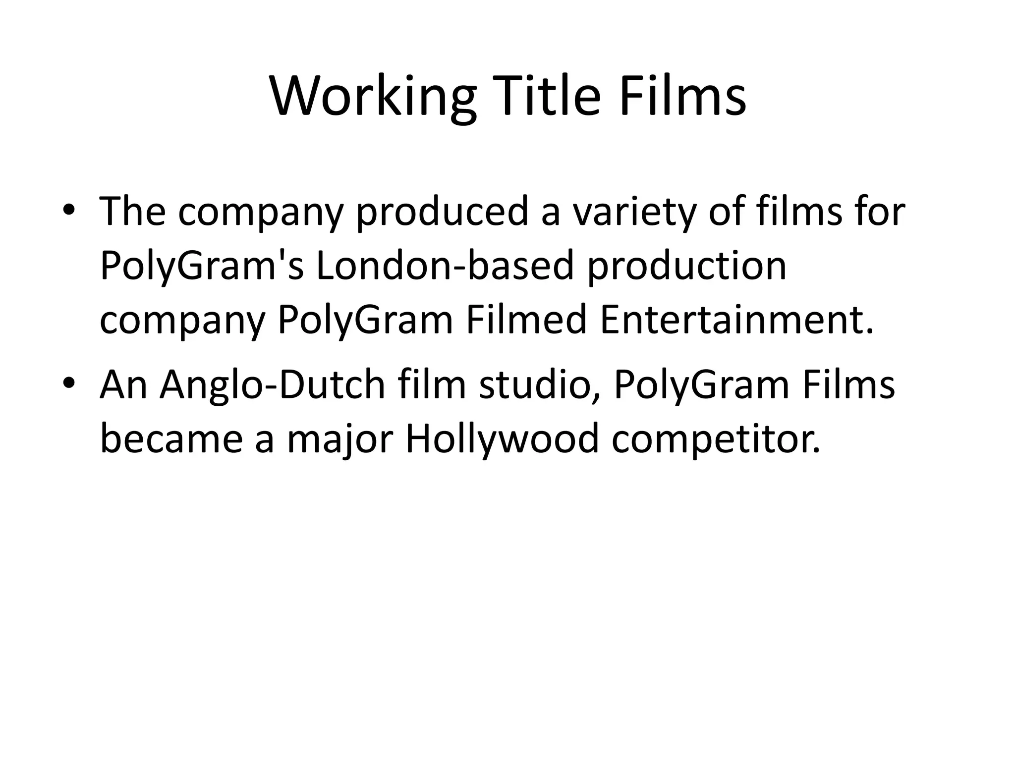 Working title | PPT
