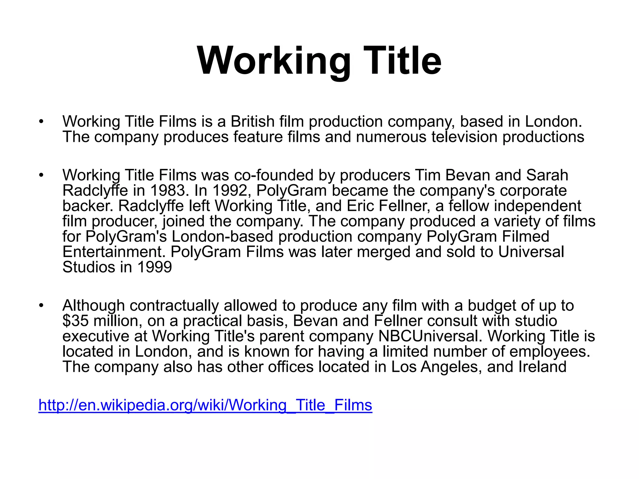 Working Title | PPTX