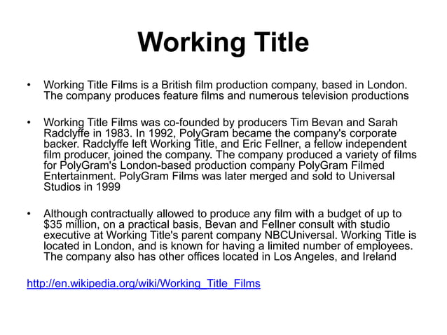 Working Title | PPTX