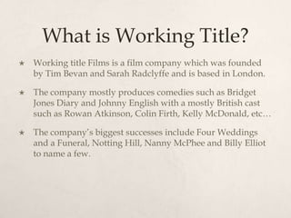 Working title case study | PPTX