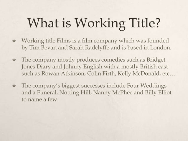 Working title case study | PPTX