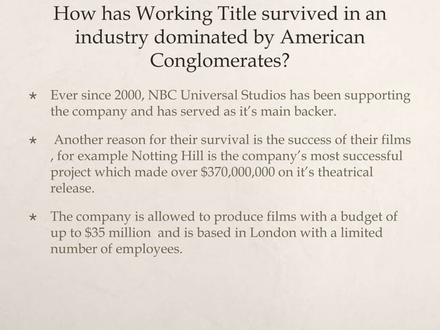 Working title case study | PPTX