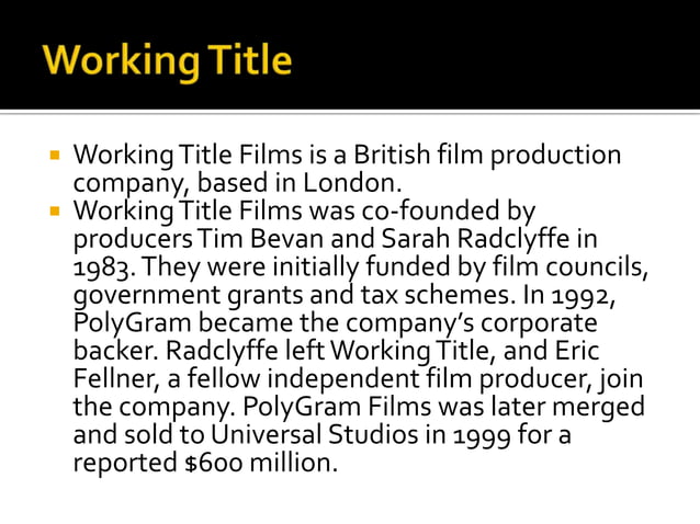 Working title fact sheet | PPTX