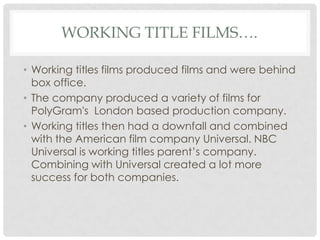 Working title films | PPT