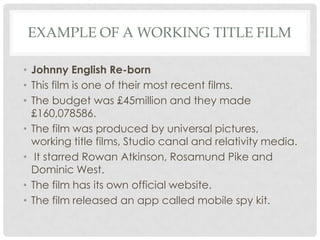 Working title films | PPT