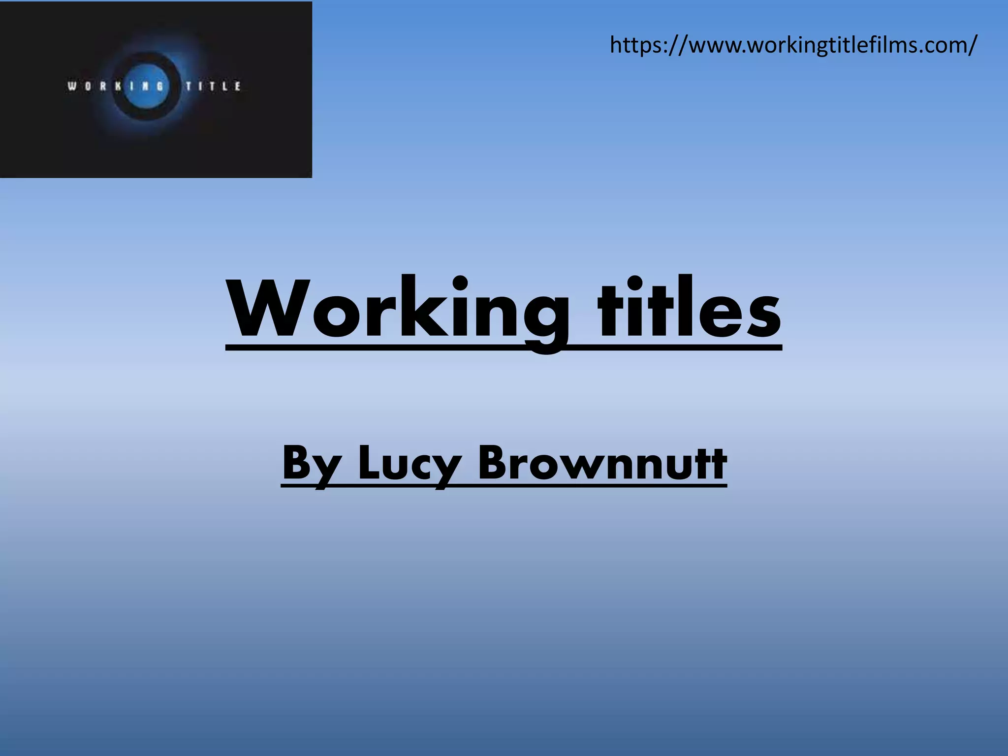 Working titles | PPTX