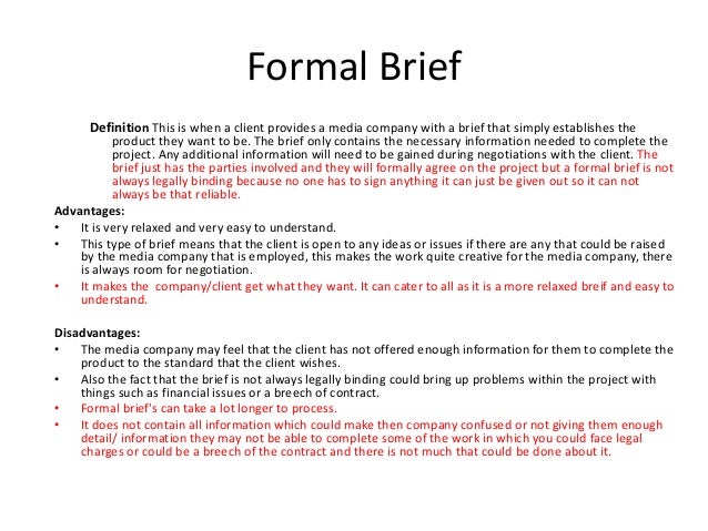 Working to a breif 3