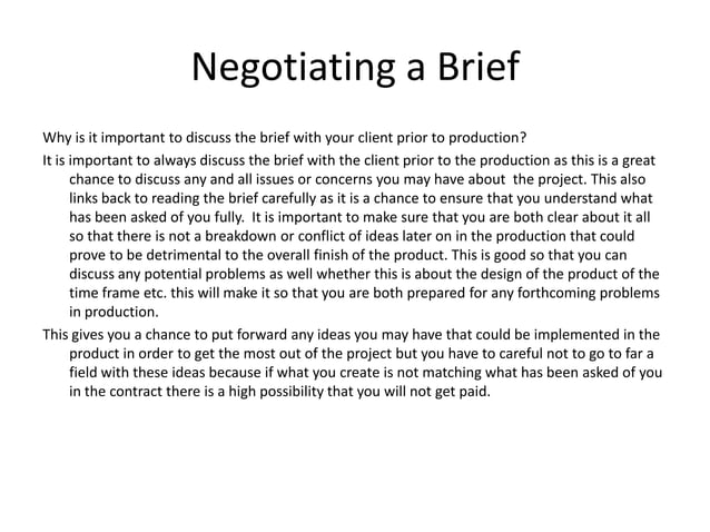 Working to a brief | PPTX