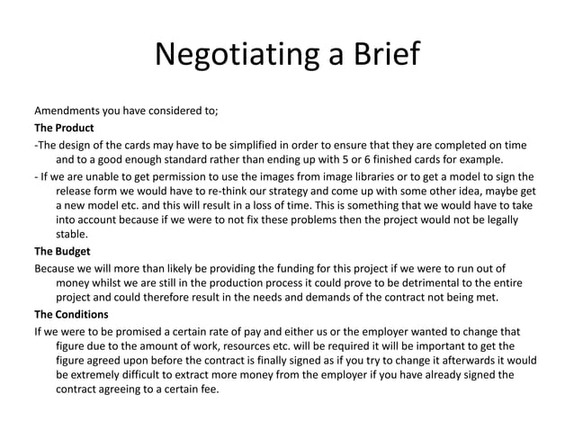 Working to a brief | PPTX