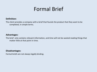 Working to a brief | PPT