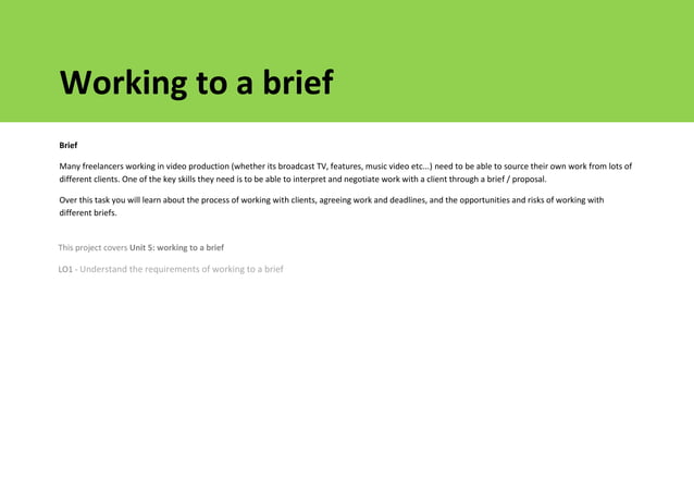 Working to a brief | PPT