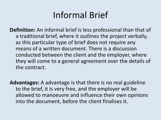 Working to a brief | PPT