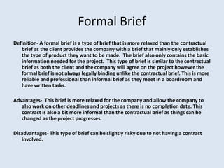 Working to a brief pro forma | PPT