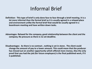 Working to a brief pro forma | PPT