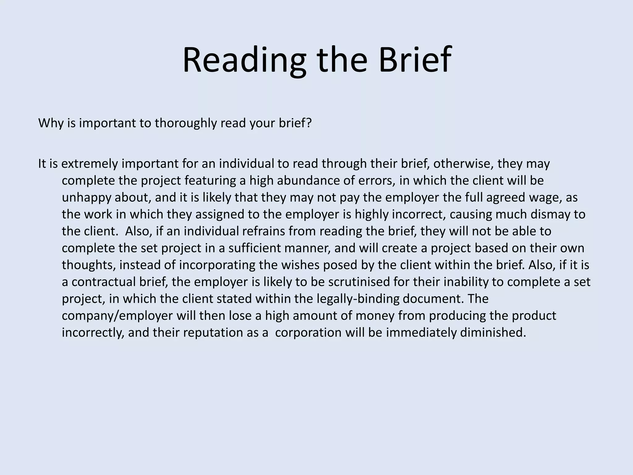 Different types of brief | PPTX