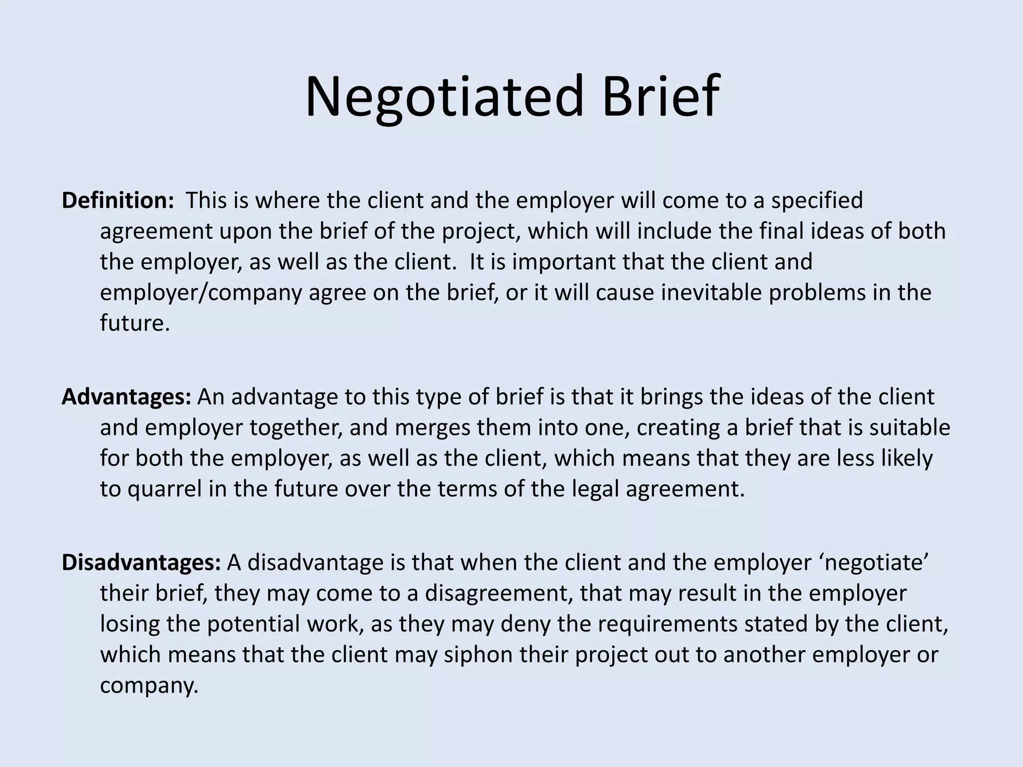 Different types of brief | PPTX