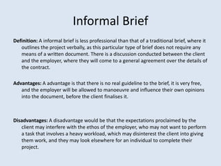 Different types of brief | PPTX