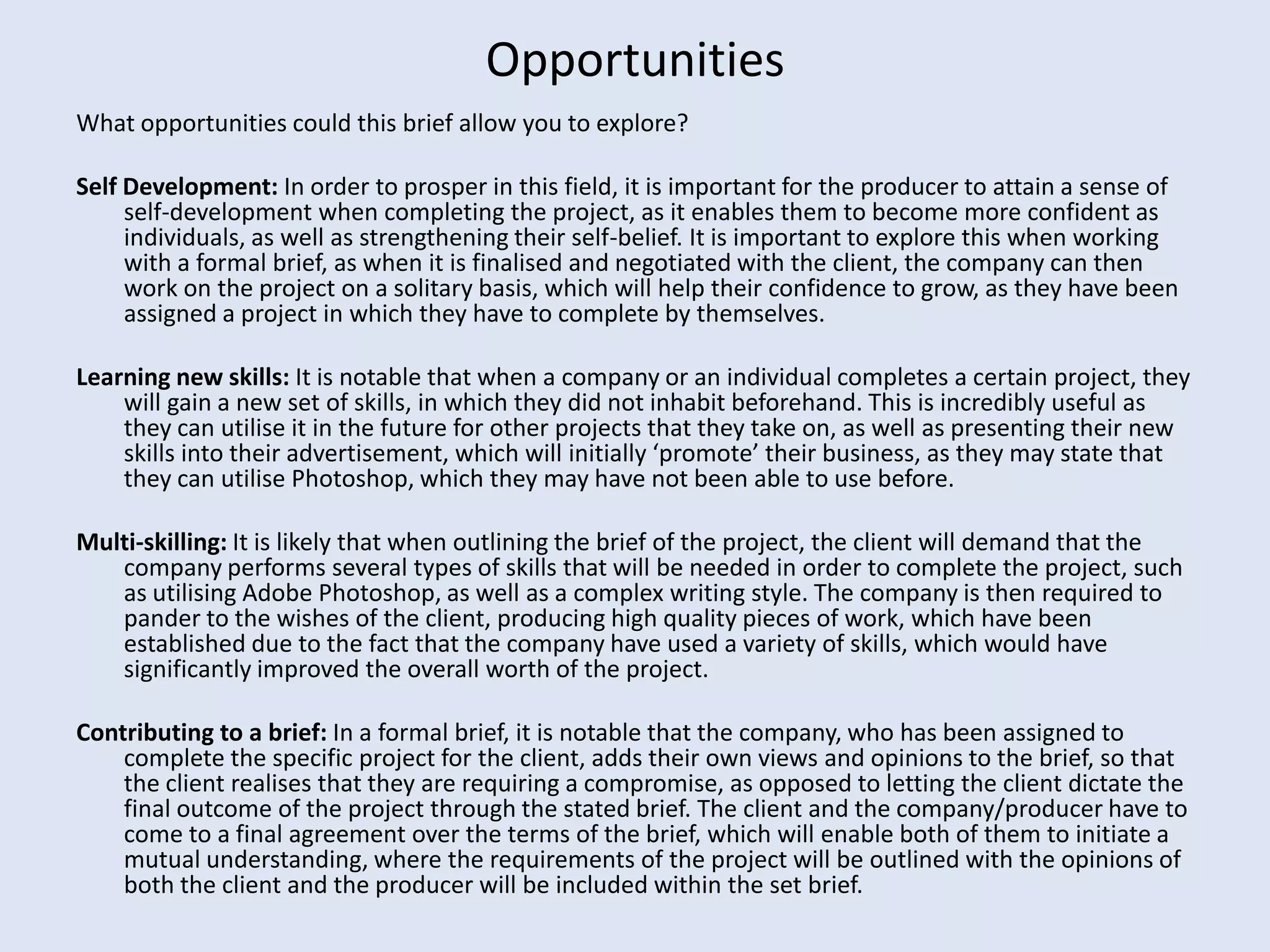 Different types of briefs | PPTX