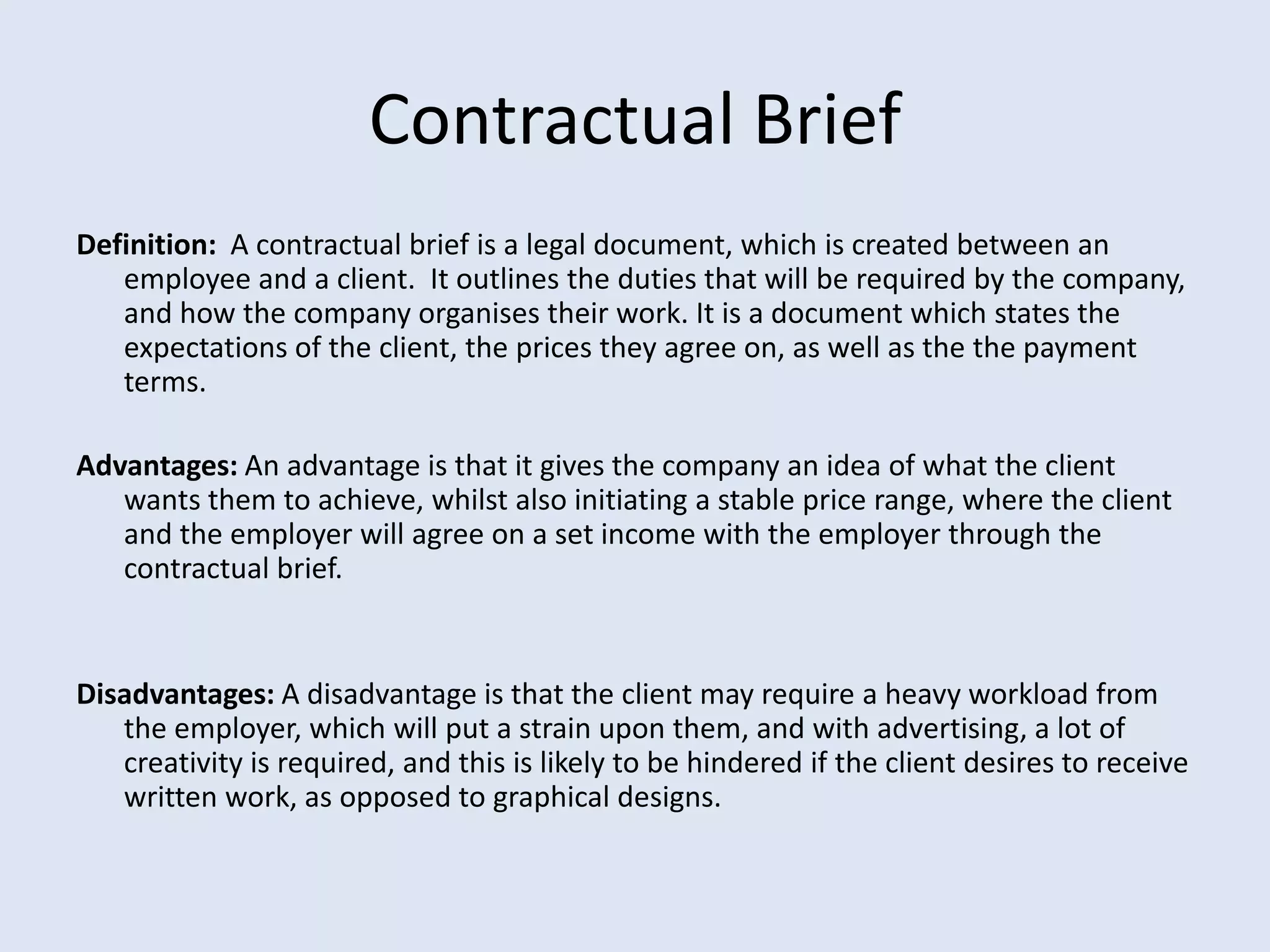 Different types of briefs | PPTX