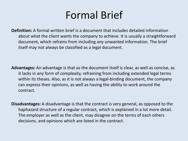 Different types of briefs | PPTX