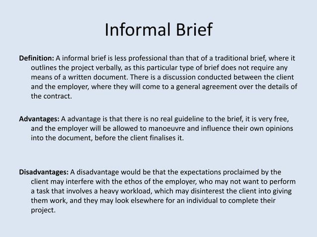 Different types of briefs | PPTX