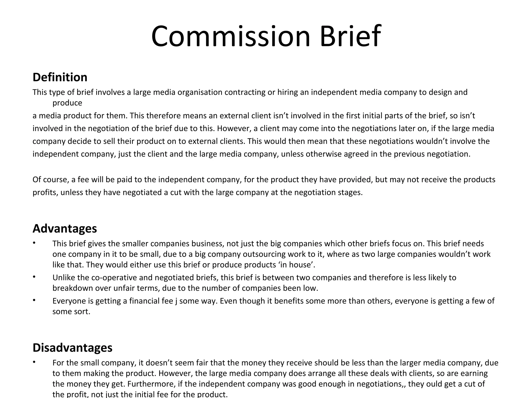 Working to a brief pro forma | PPT