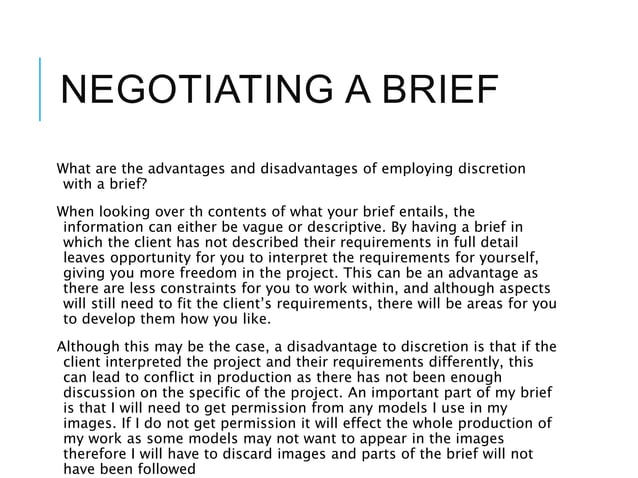 Working To A Brief | PPT