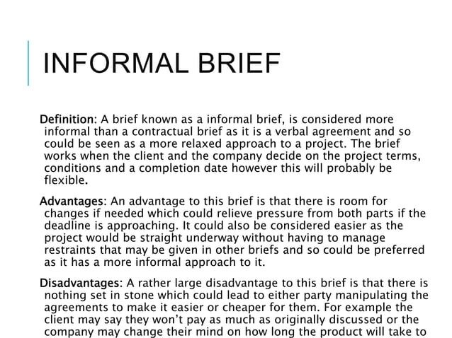 Working To A Brief | PPT