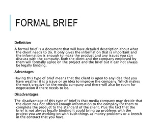 Working to a brief pro forma | PPT