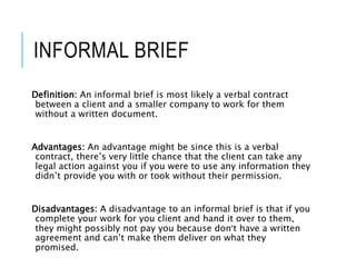 Working to a brief pro forma | PPT