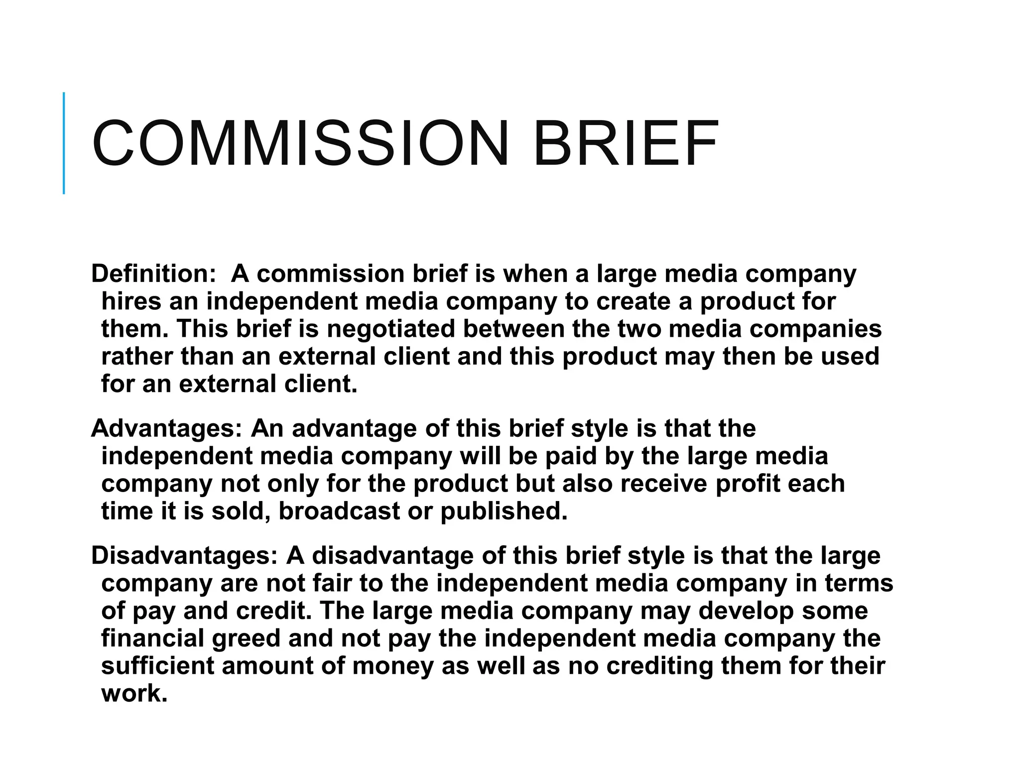 Working to a brief pro forma | PPT