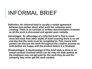 Working to a brief pro forma | PPT