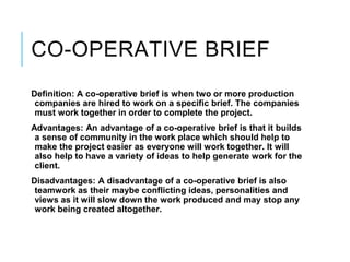 Working to a brief pro forma | PPT