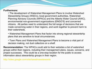Working together for our watersheds | PPT
