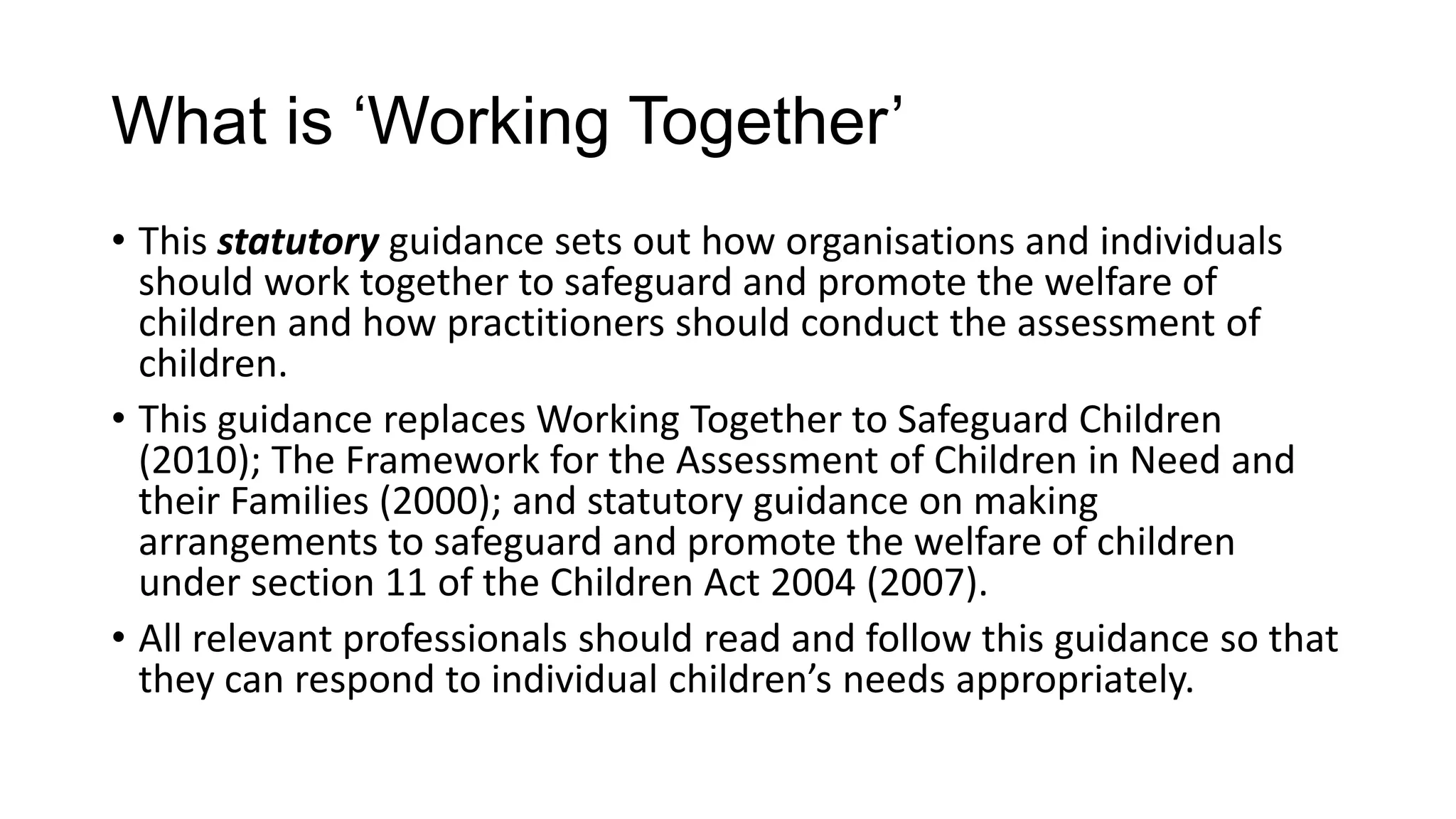Working together to safeguard children 2013 | PPTX