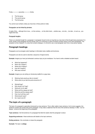 Working towards paragraphs | PDF