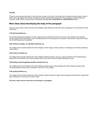 Working towards paragraphs | DOC