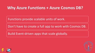 Working with Azure Cosmos DB in Azure Functions | PPT