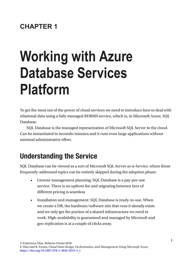 Working with azure database services platform | PDF