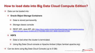 Working with Oracle Big Data Cloud Compute Edition and Apache Zeppelin | PDF