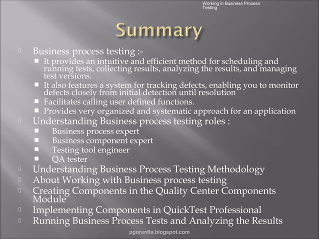 Business Process Testing | PPT | Computer Software and Applications ...