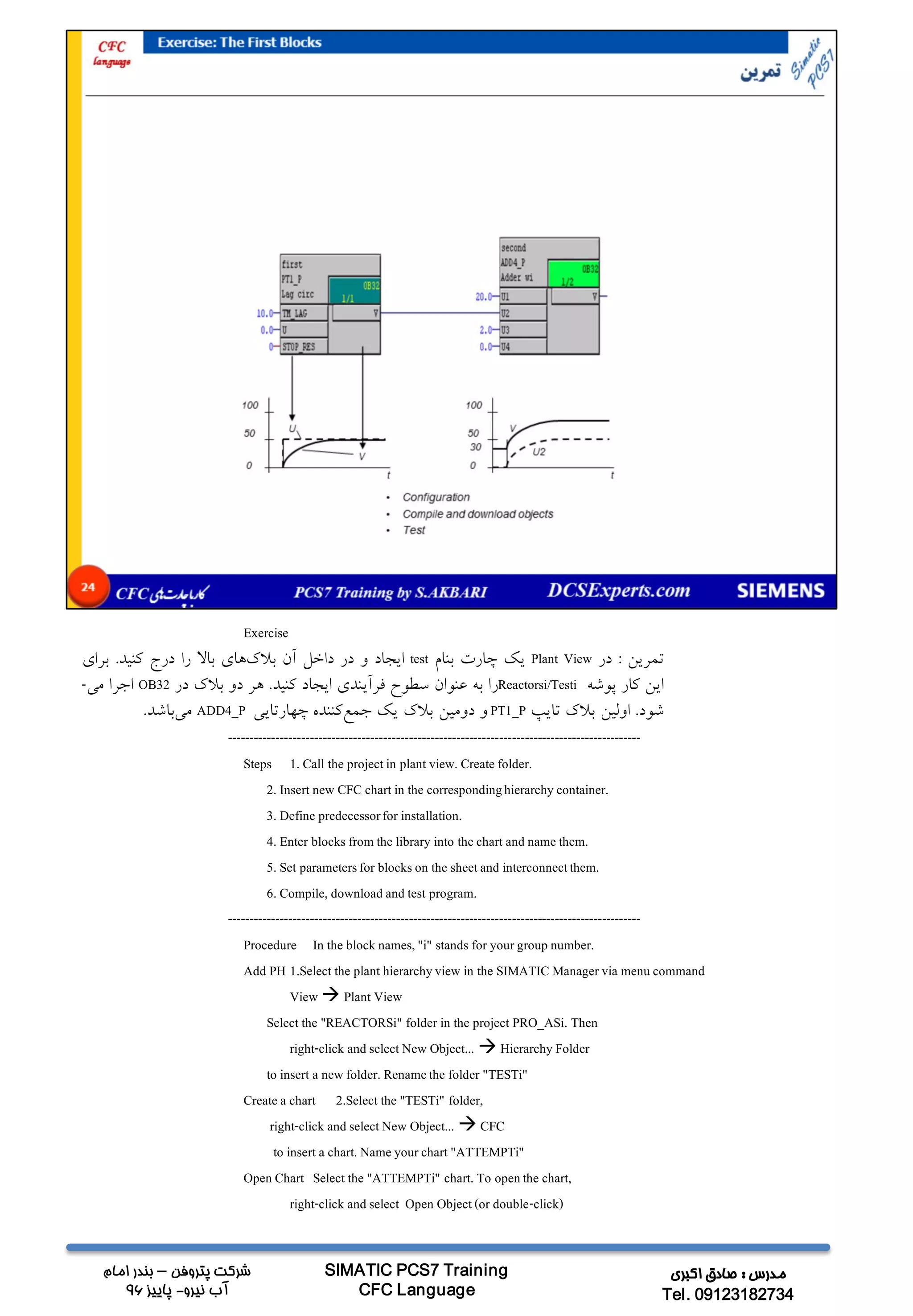 آموزش و کار با چارت‌های CFC در PCS7 | PDF