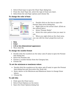 Working with charts in word 2003 | PDF