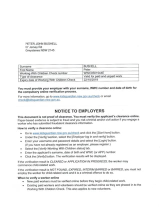 Working with Children Check | PDF