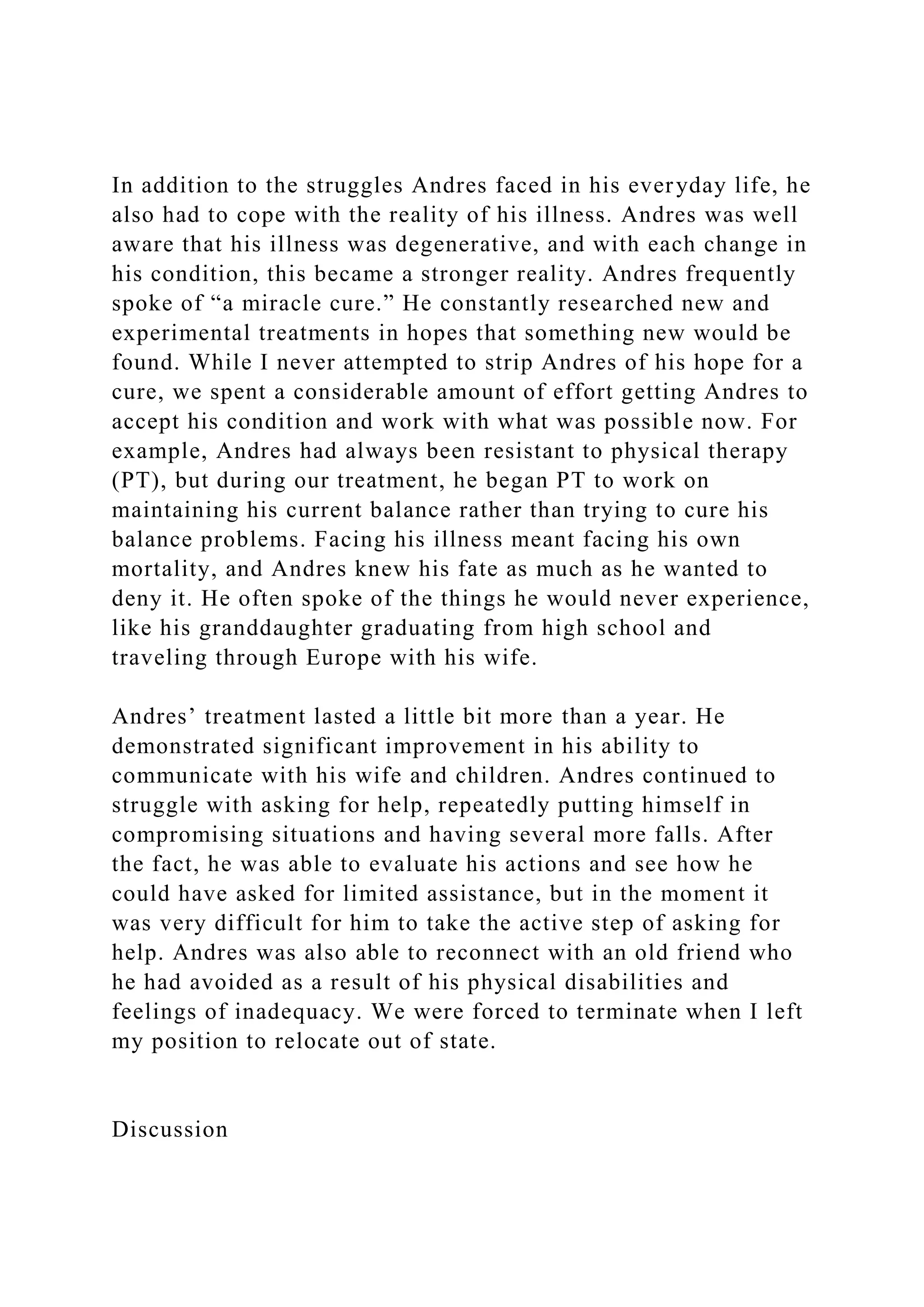 Working With Clients With Disabilities The Case of AndresAndres | PDF