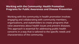 working with community.pptx health psychology | PPTX